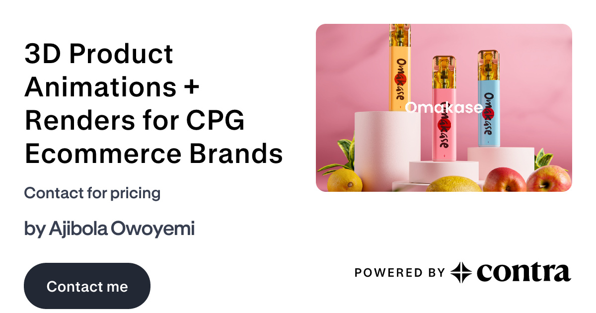 3D Product Animations + Renders for CPG Ecommerce Brands by Ajibola Owoyemi