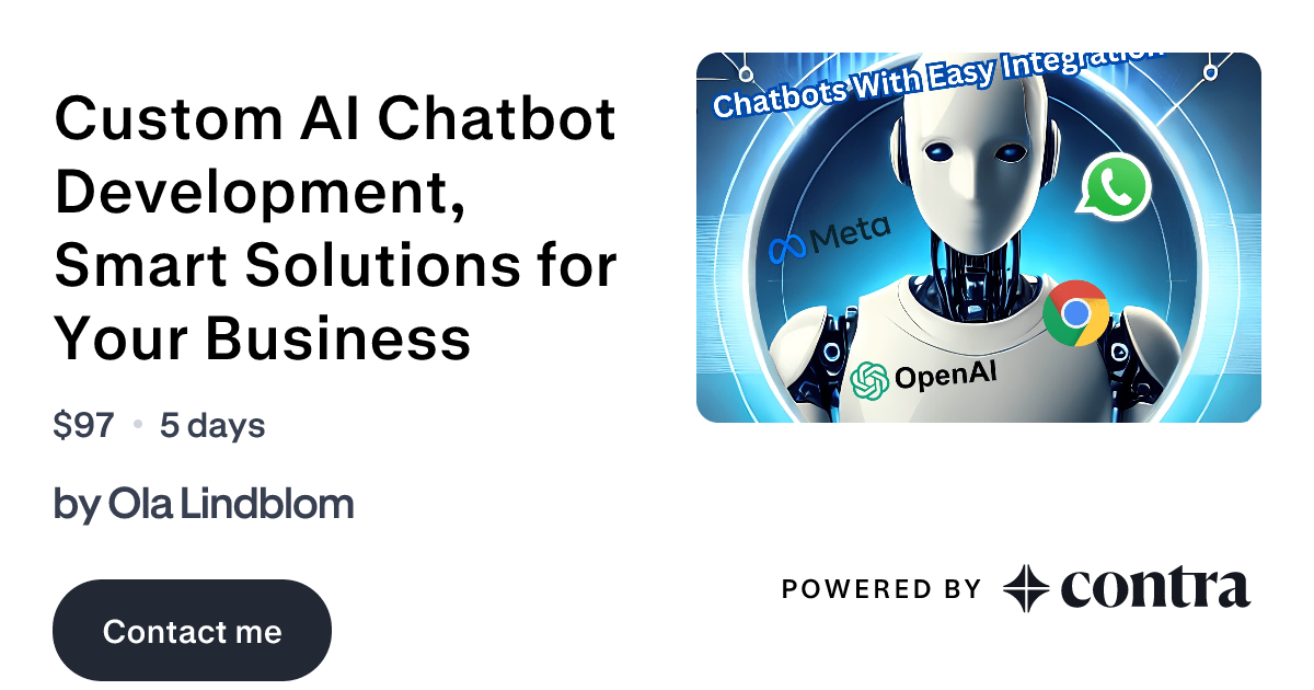 Custom AI Chatbot Development, Smart Solutions for Your Business by Ola ...