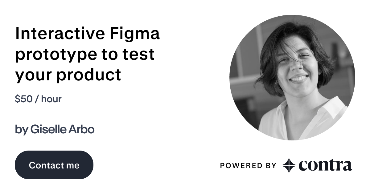 Interactive Figma prototype to test your product by Giselle Arbo