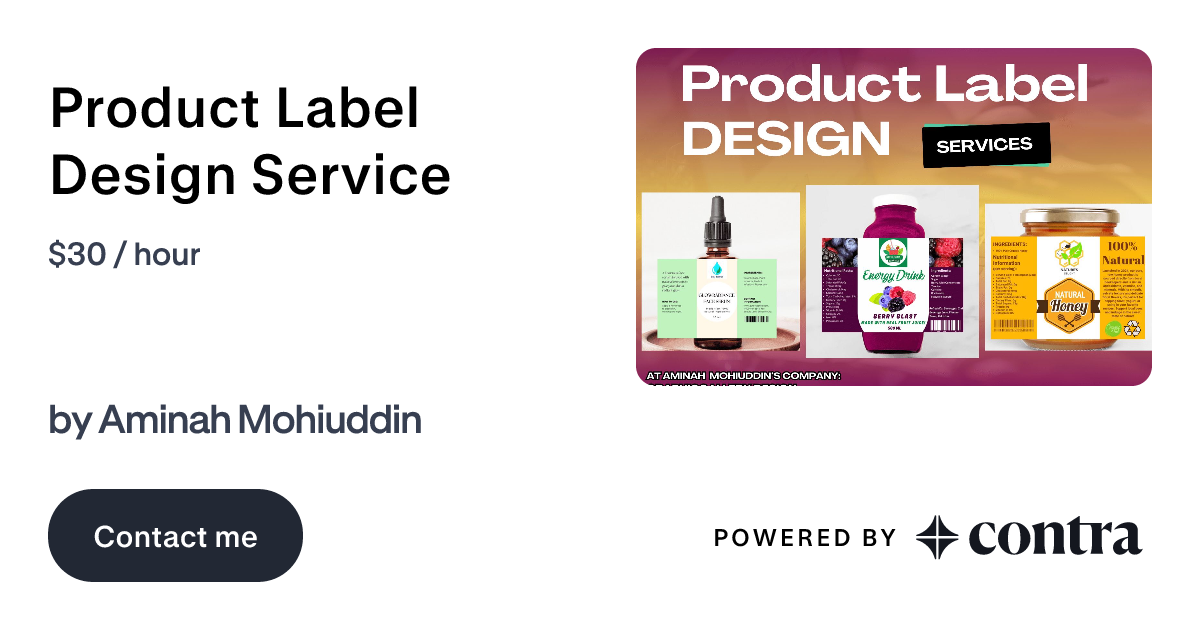 Product Label Design Service by Aminah Mohiuddin