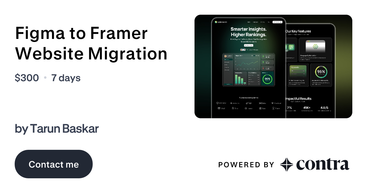 Figma to Framer Website Migration by Tarun Baskar