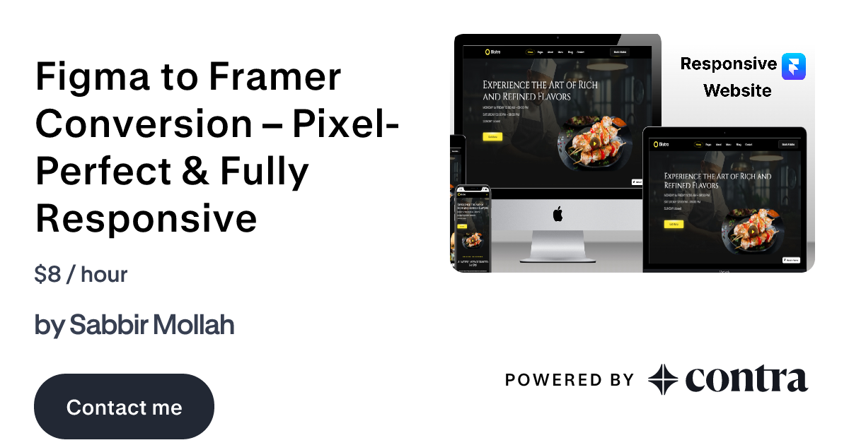 Figma to Framer Conversion – Pixel-Perfect & Fully Responsive by Sabbir ...