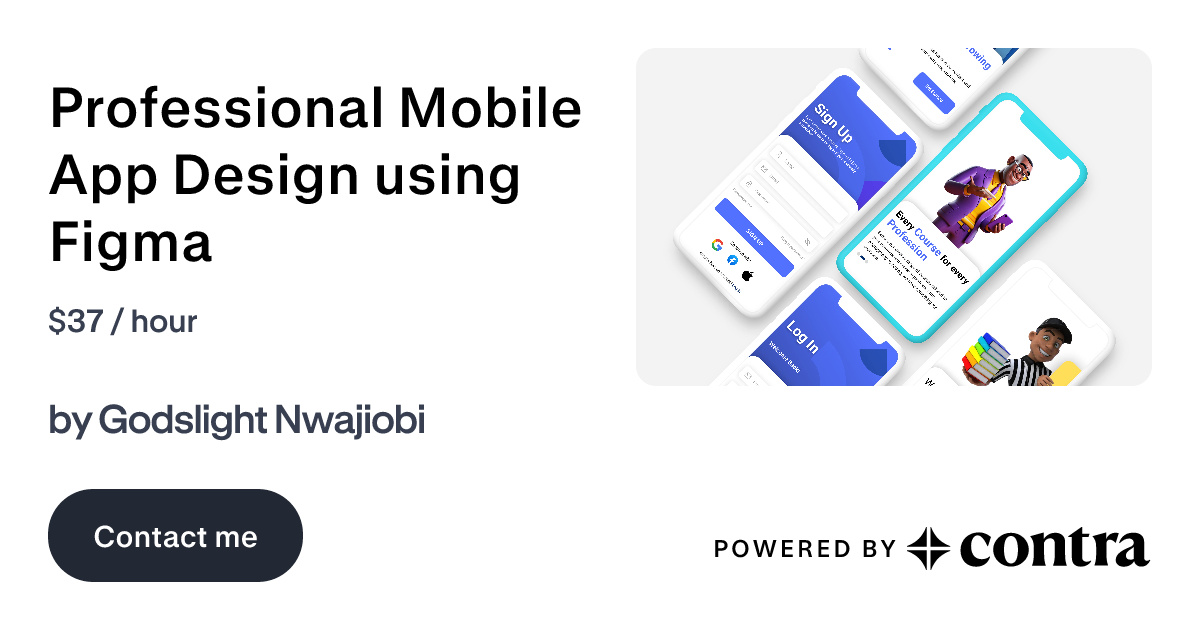 Professional Mobile App Design using Figma by Godslight Nwajiobi