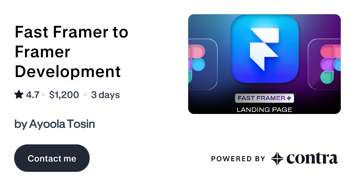 Fast Framer Landing Page by Ayoola Tosin