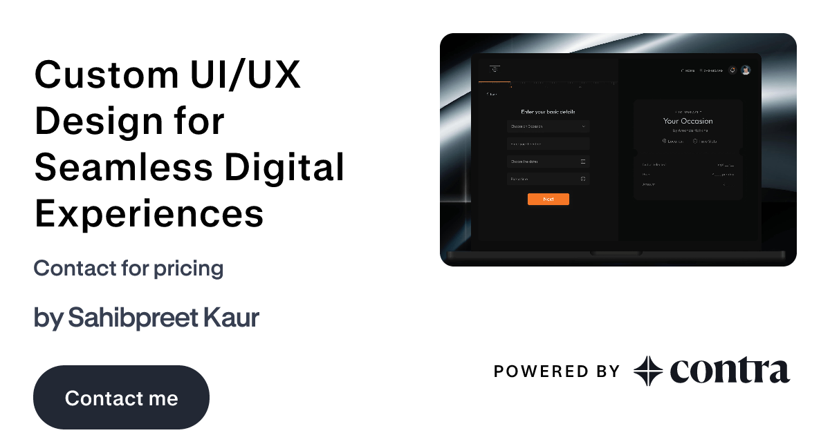 Custom UI/UX Design for Seamless Digital Experiences by Sahibpreet Kaur