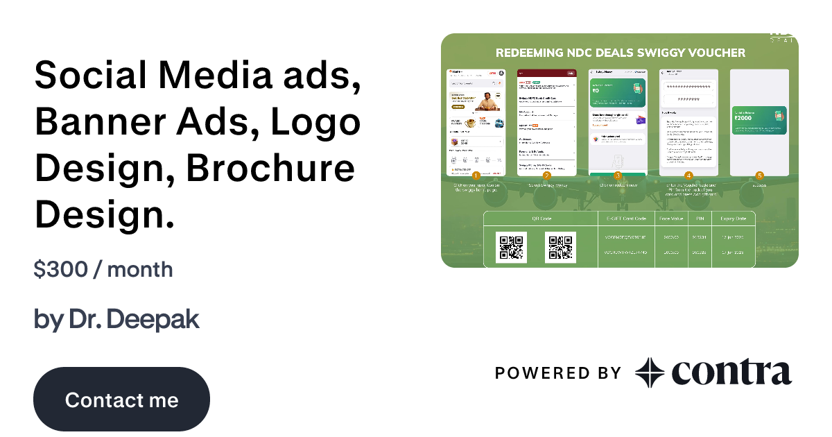 Social Media ads, Banner Ads, Logo Design, Brochure Design. by Dr. Deepak
