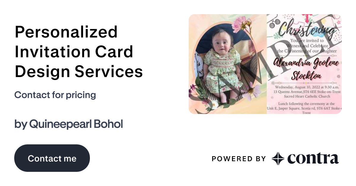 Personalized Invitation Card Design Services by Quineepearl Bohol