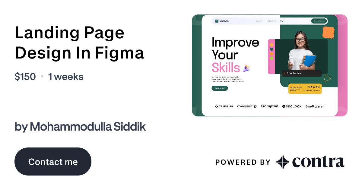Landing Page Design In Figma by Mohammodulla Siddik