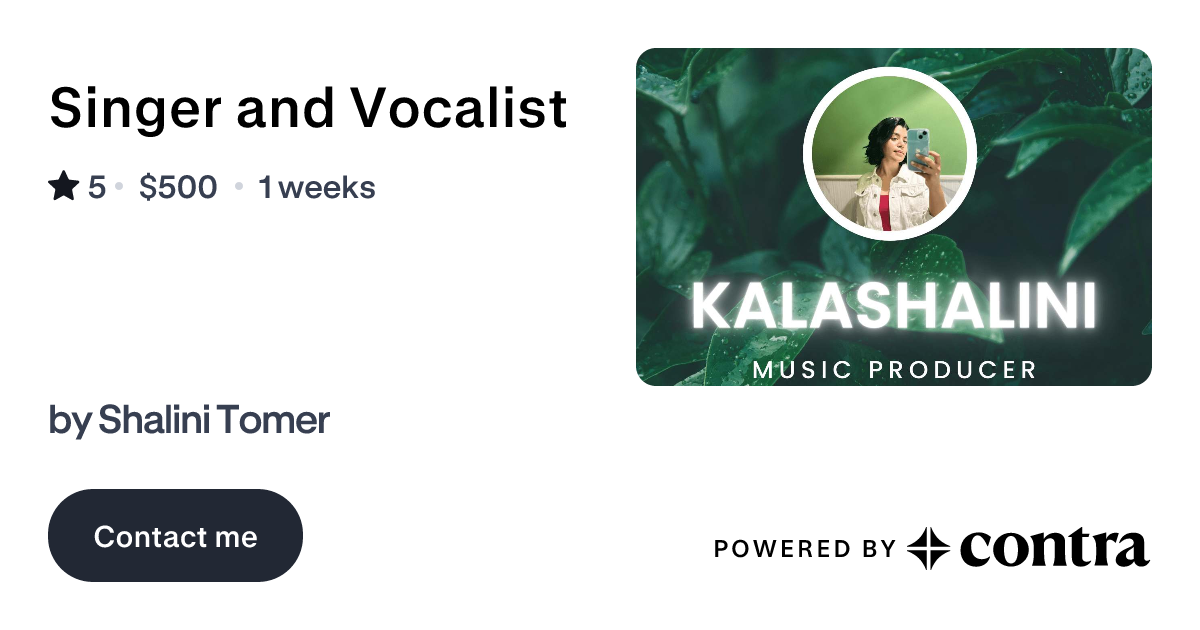 Singer and Vocalist by Shalini Tomer