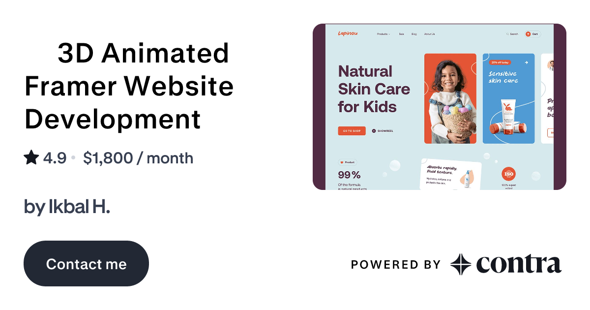 3D Animated Framer Website Development by Ikbal H.
