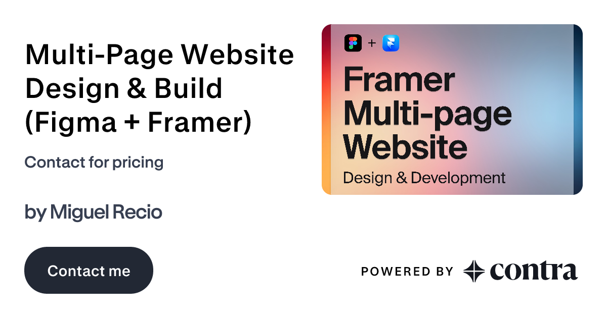 Multi-Page Website Design & Build (Figma + Framer) by Miguel Recio