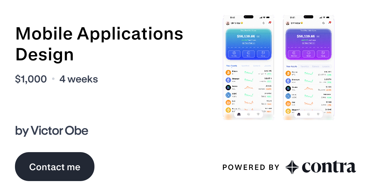 Mobile and Web Applications Product Design by Victor Obe