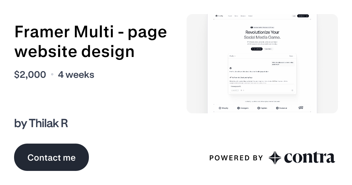 Framer Multi - page website design by Thilak R