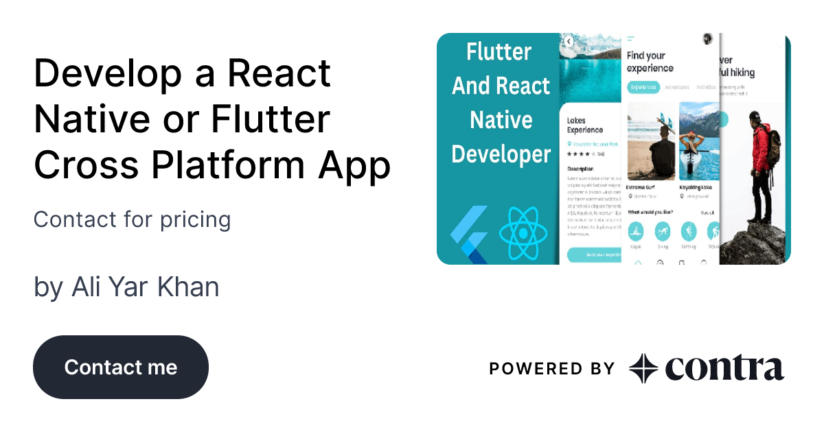 Develop a React Native or Flutter Cross Platform App by Ali Yar Khan Develop a React Native or Flutter Cross Platform App by Ali Yar Khan
