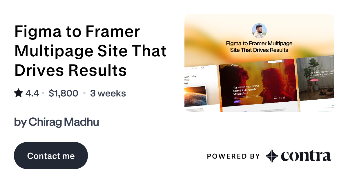 Framer Multi-Page Website (Development - Figma to Framer) by Chirag Madhu