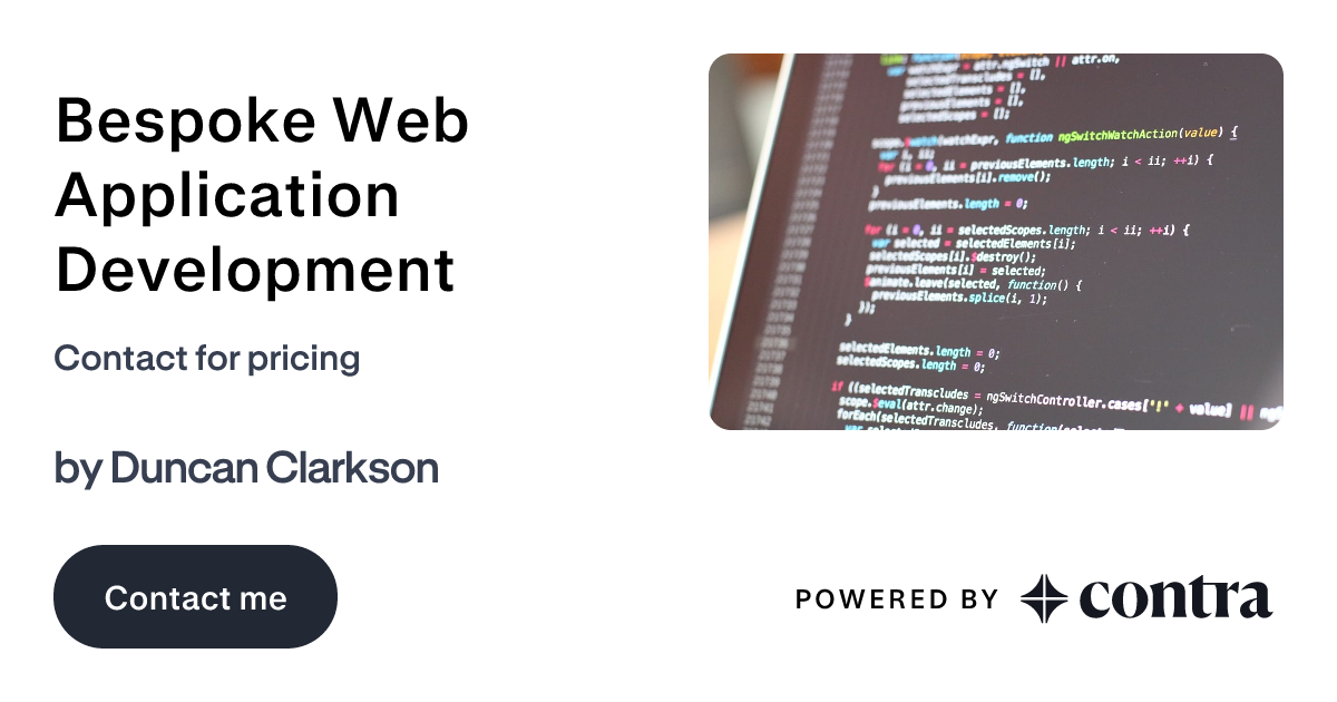 Bespoke Web Application Development by Duncan Clarkson