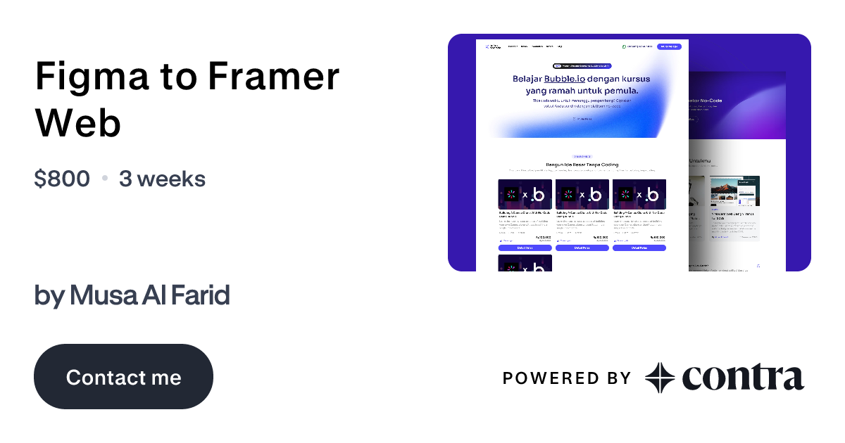 Figma to Framer Web by Musa Al Farid