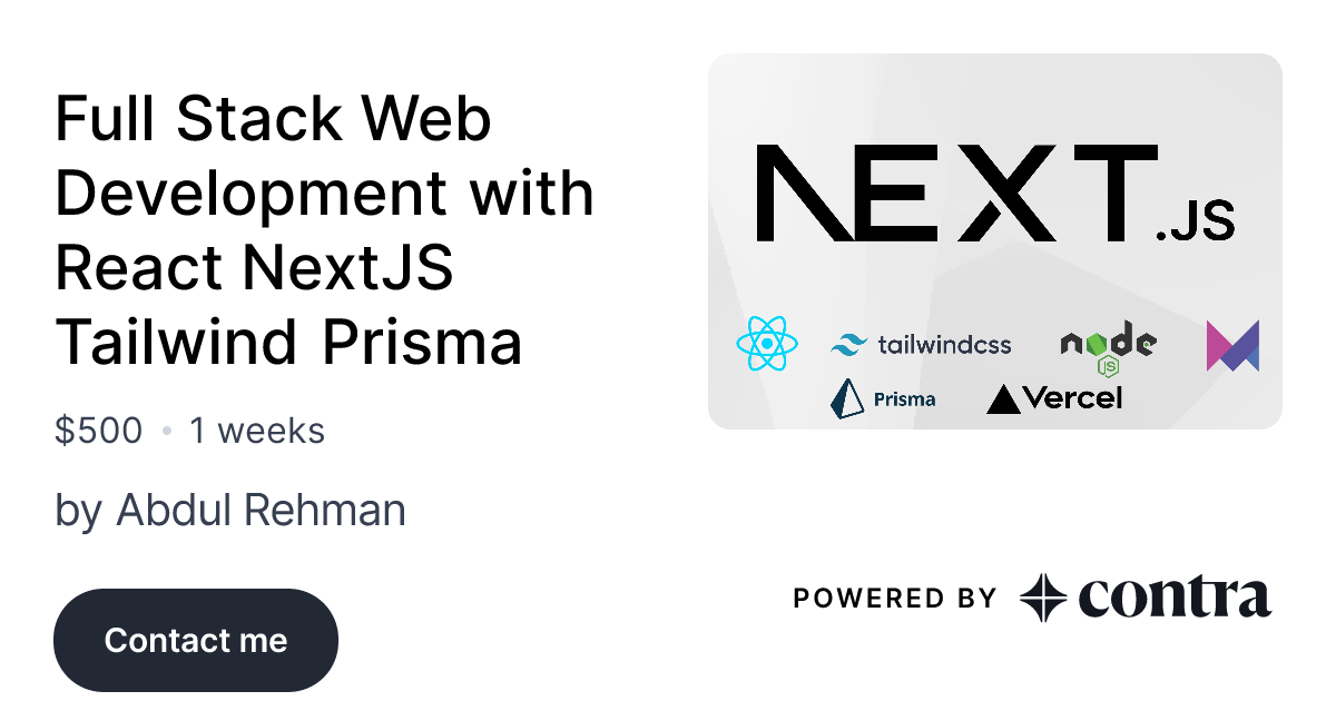 Full Stack Web Development with React NextJS Tailwind Prisma by Abdul ... Full Stack Web Development with React NextJS Tailwind Prisma by Abdul ...