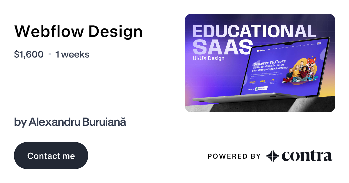 Webflow Design by Alexandru Buruiană