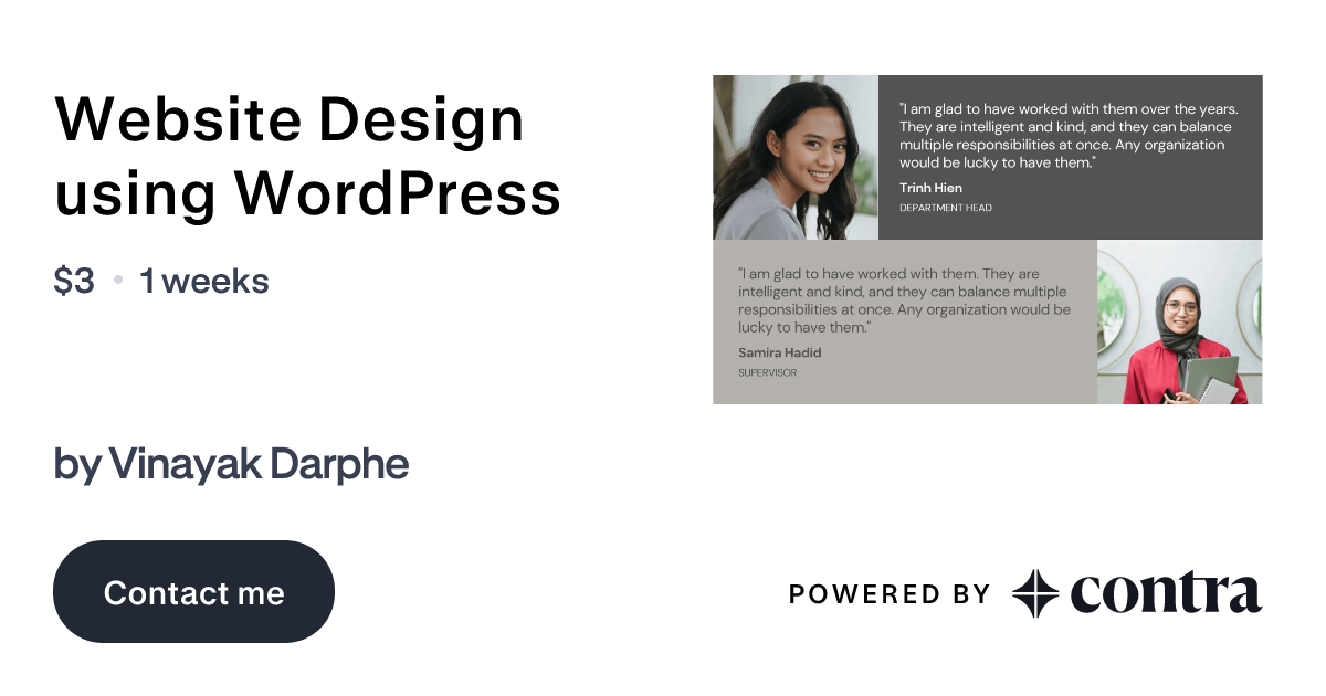 Website Design using WordPress by Vinayak Darphe