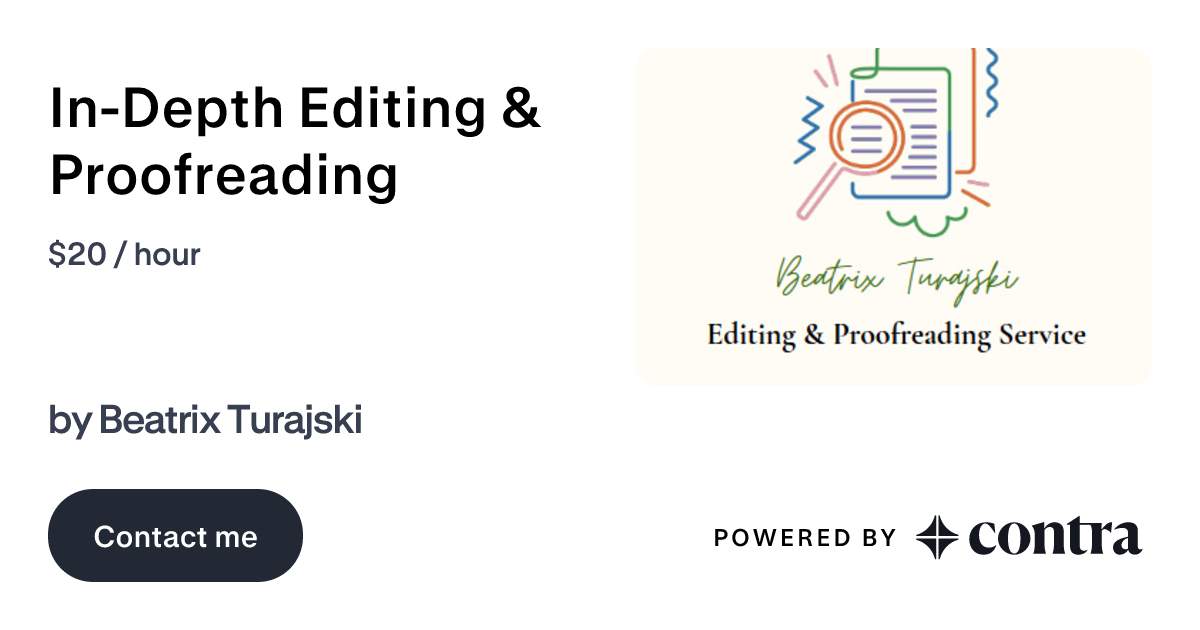 In-Depth Editing & Proofreading by Beatrix Turajski