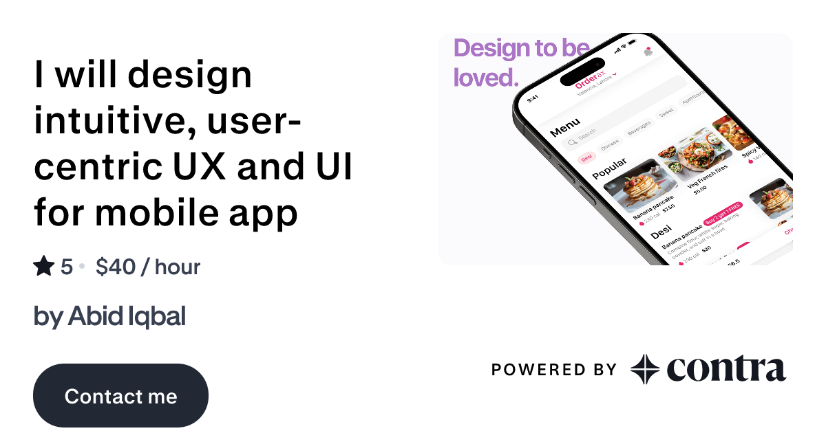 I will design intuitive, user-centric UX and UI for mobile app by Abid ...