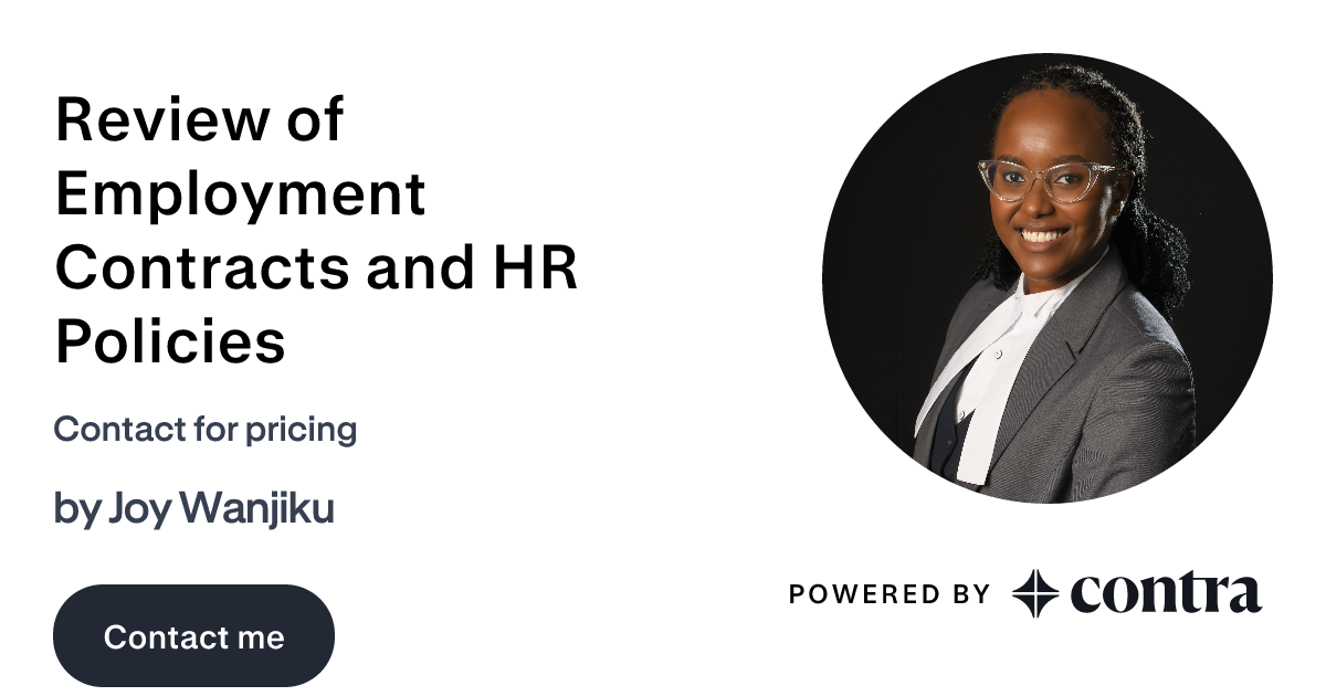 Review of Employment Contracts and HR Policies by Joy Wanjiku