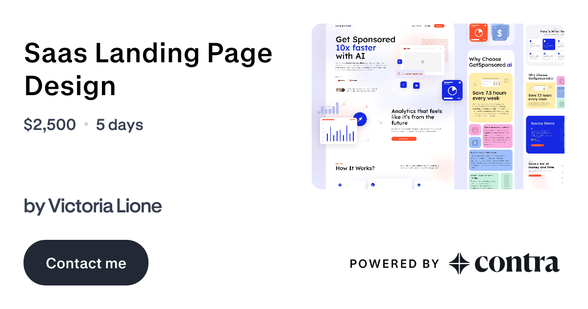Saas Landing Page Design by Victoria Lione
