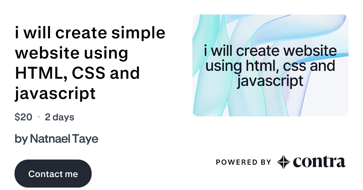 i will create simple website using HTML, CSS and javascript by Natnael Taye