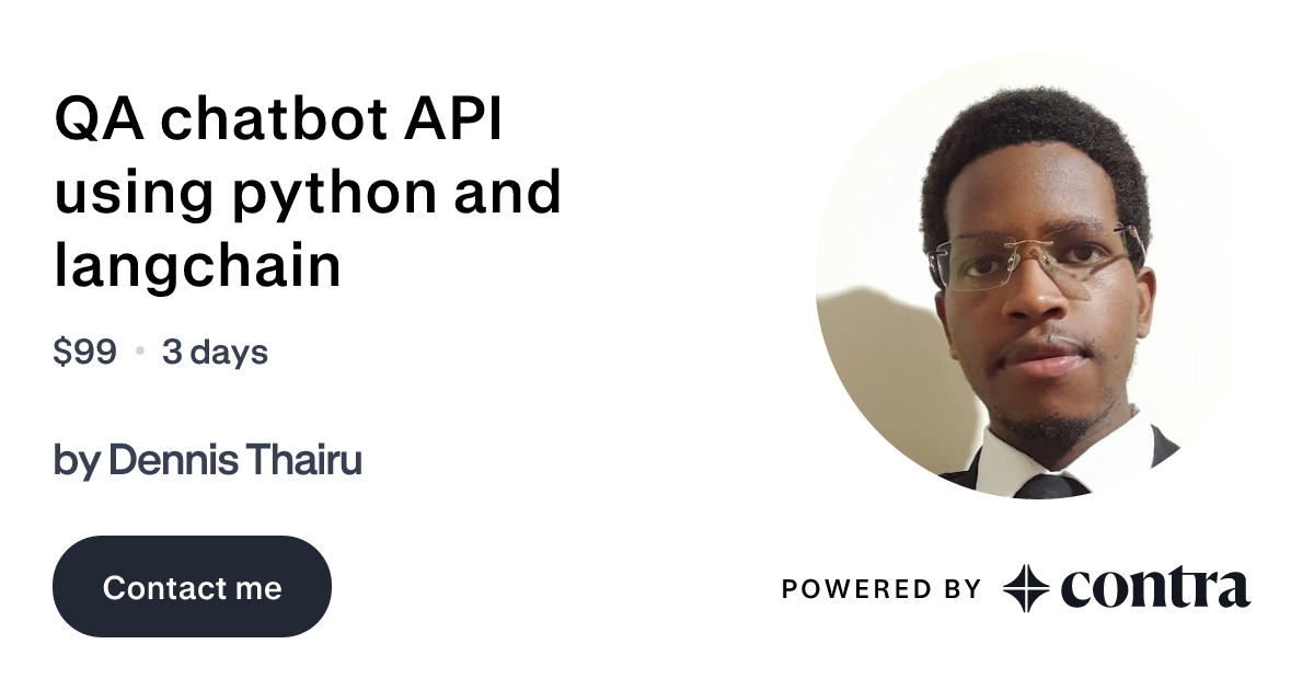 Qa Chatbot Api Using Python And Langchain By Dennis Thairu