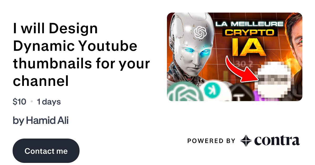 I will Design Dynamic Youtube thumbnails for your channel by Hamid Ali