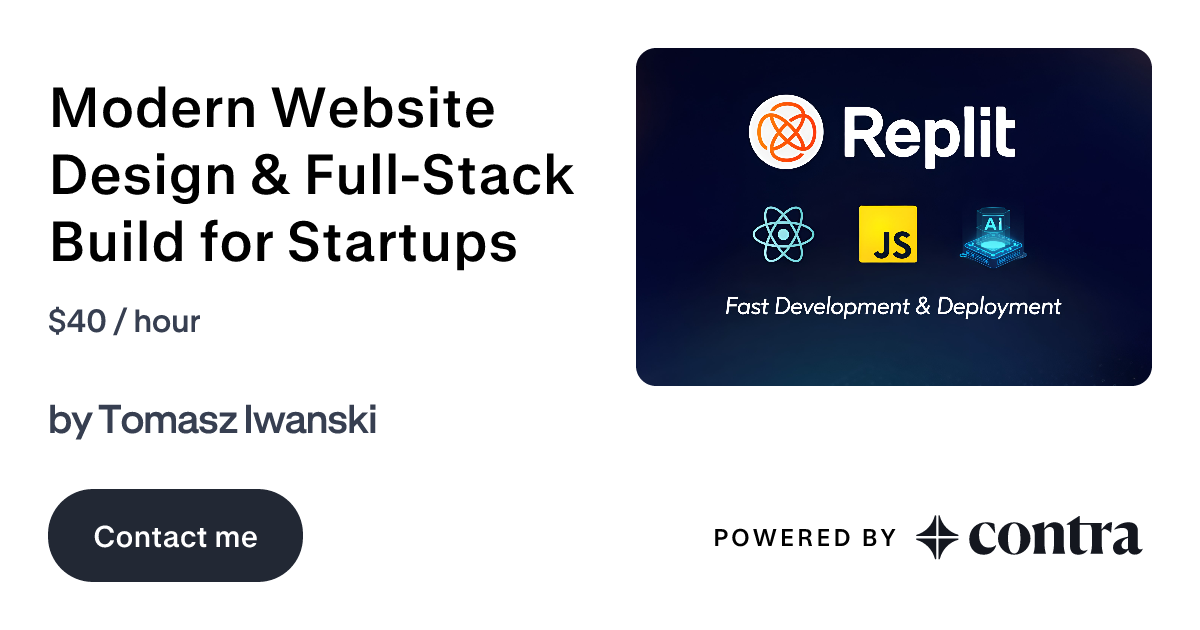 Modern Website Design & Full-Stack Build for Startups by Tomasz Iwanski