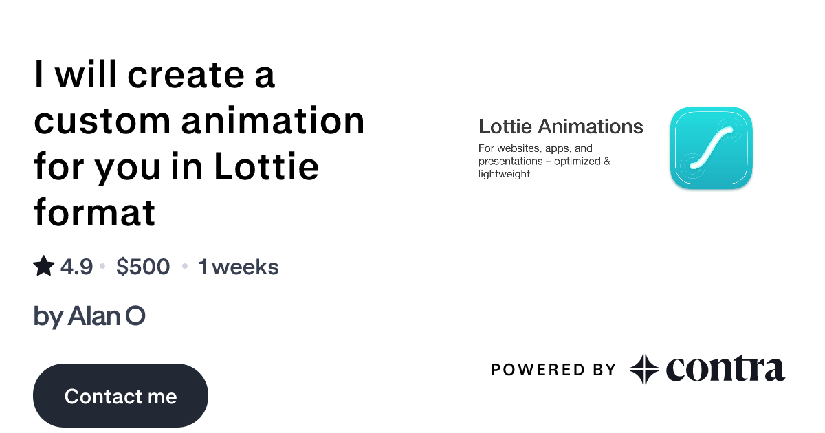 I will create a custom animation for you in Lottie format by Alan Omor