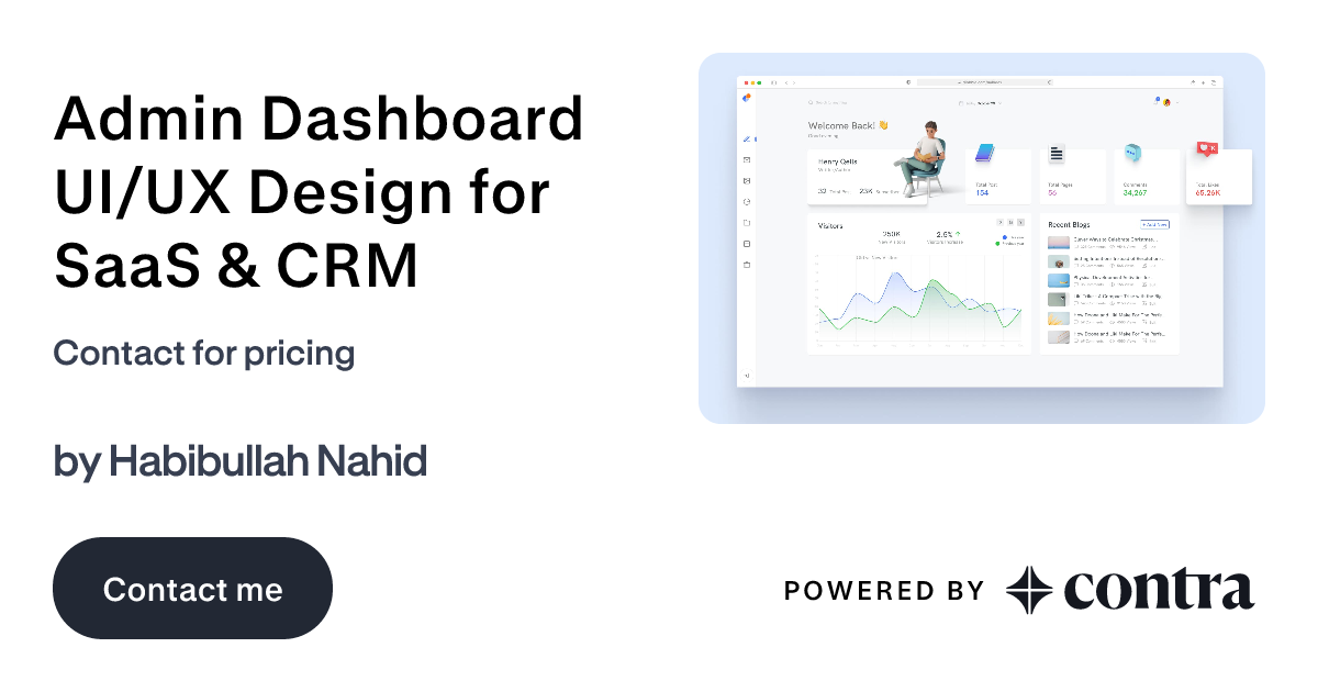 Admin Dashboard UI/UX Design for SaaS & CRM by Habibullah Nahid
