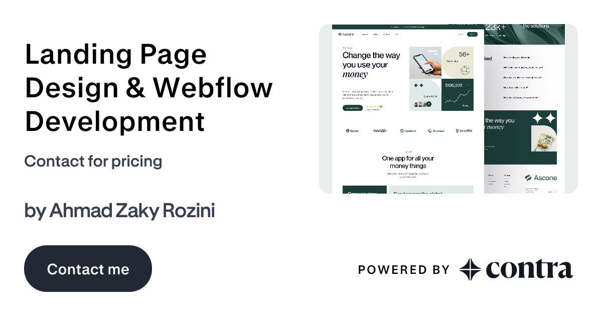 Landing Page Design & Webflow Development by Ahmad Zaky Rozini