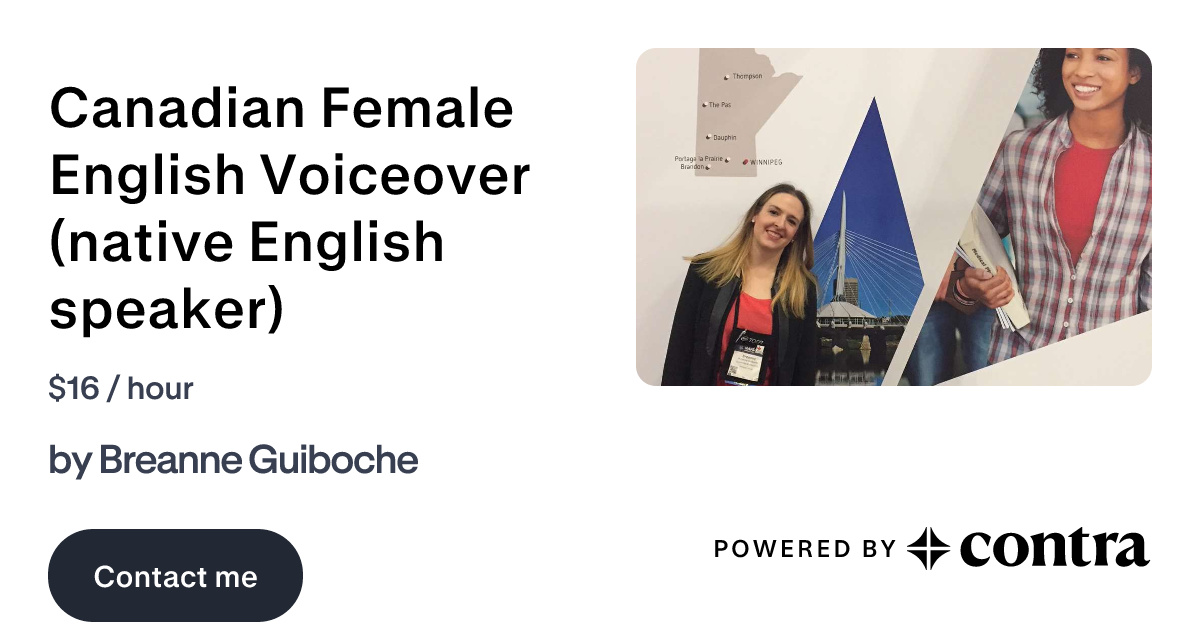 Canadian Female English Voiceover (native English speaker) by Breanne ...