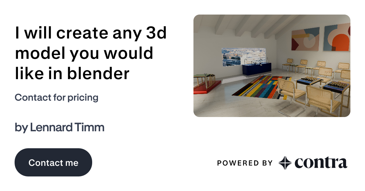 I will create any 3d model you would like in blender by Lennard Timm