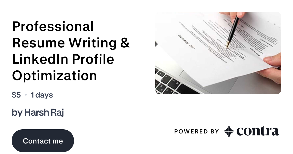 Professional Resume Writing & LinkedIn Profile Optimization by Harsh Raj
