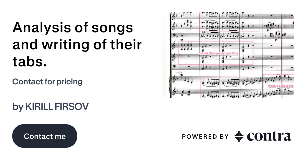 Analysis of songs and writing of their tabs. by KIRILL FIRSOV