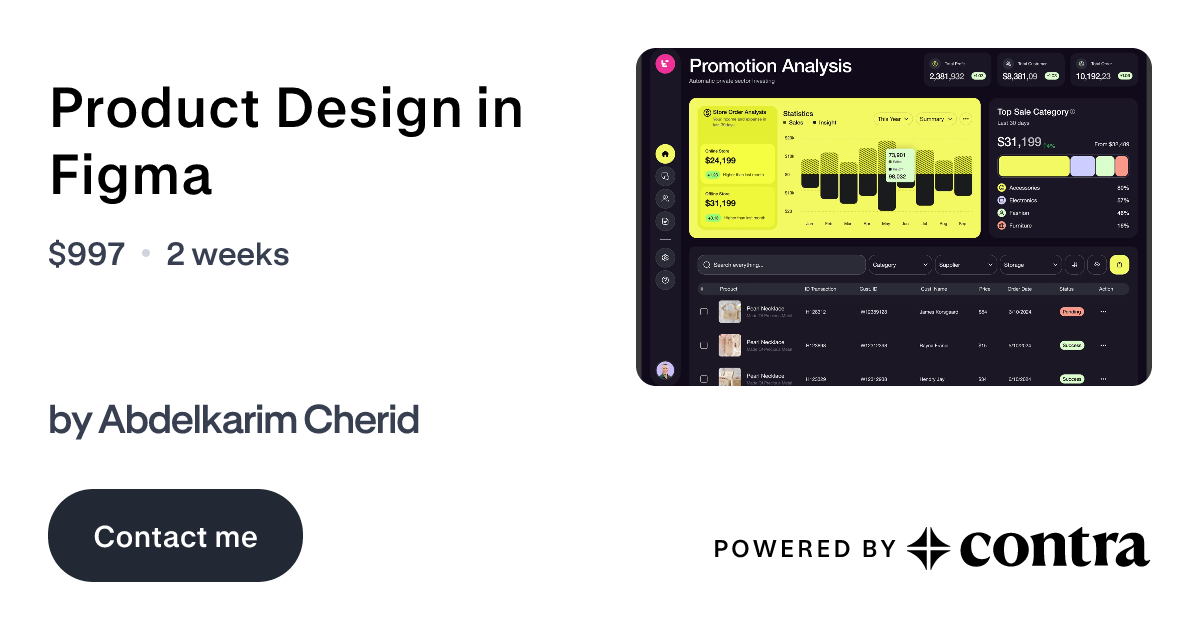 Product Design in Figma by Abdelkarim Cherid
