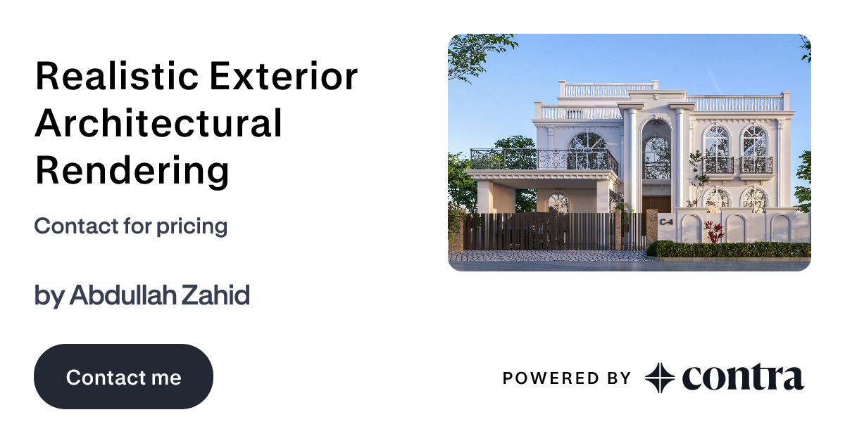 Realistic Exterior Architectural Rendering by Abdullah Zahid