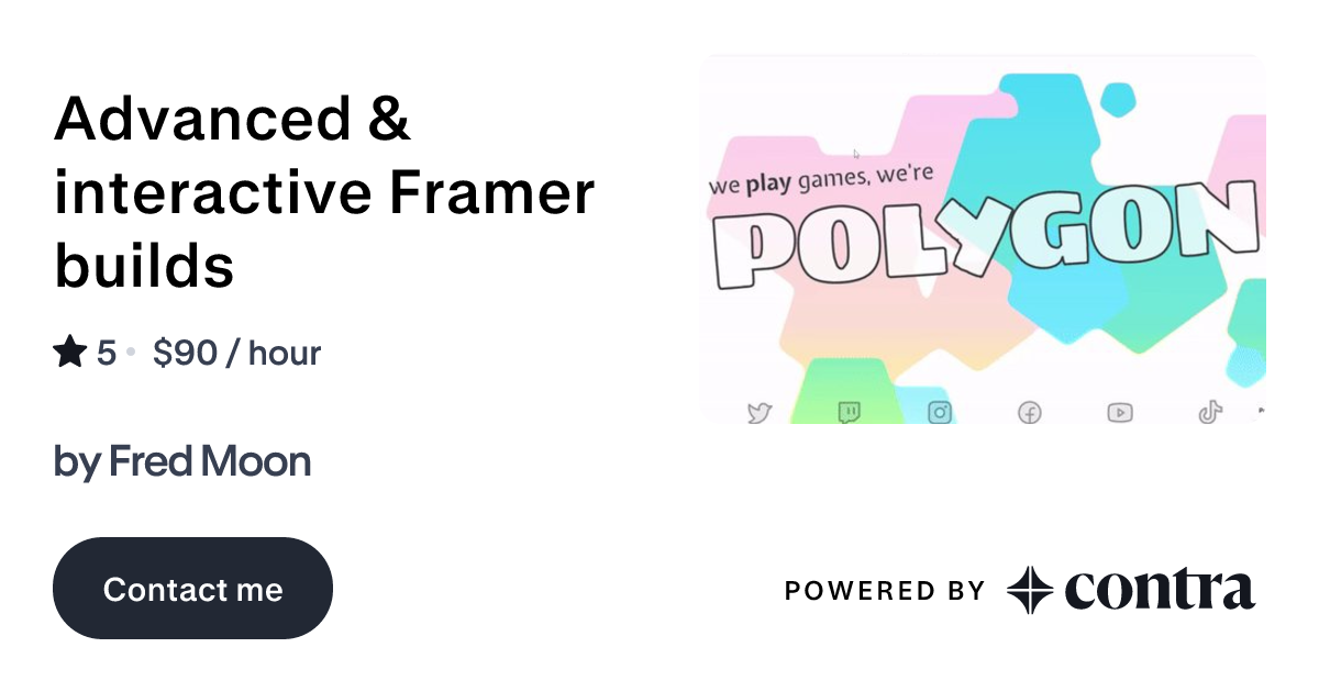 Advanced & interactive Framer builds by Fred Moon