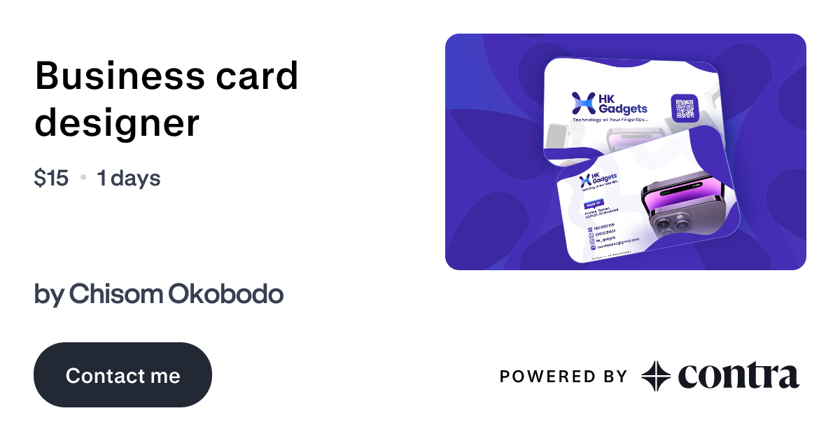 Business card designer by Chisom Okobodo