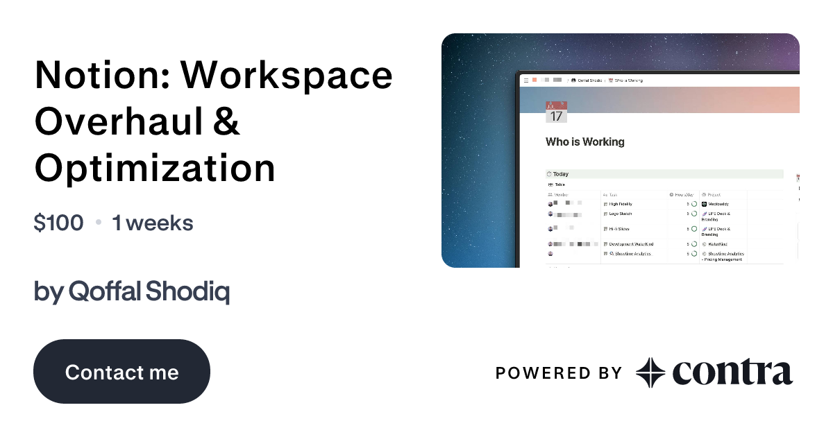 Notion: Workspace Overhaul & Optimization by Qoffal Shodiq