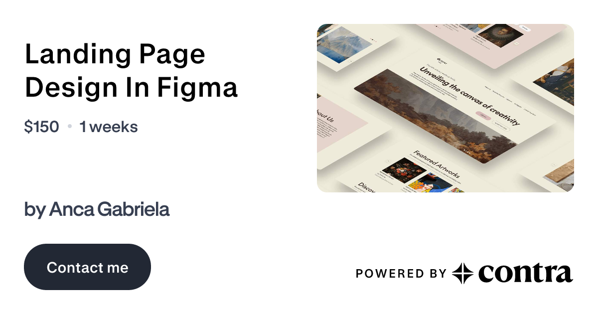 Landing Page Design In Figma by Anca Gabriela