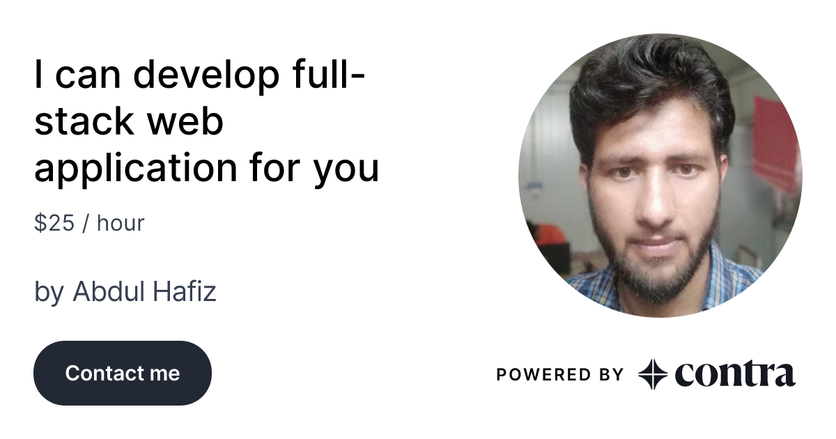 I can develop full-stack web application for you by Abdul Hafiz I can develop full-stack web application for you by Abdul Hafiz