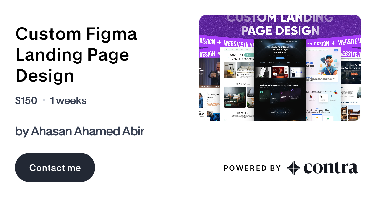 Custom Figma Landing Page Design by Ahasan Ahamed Abir