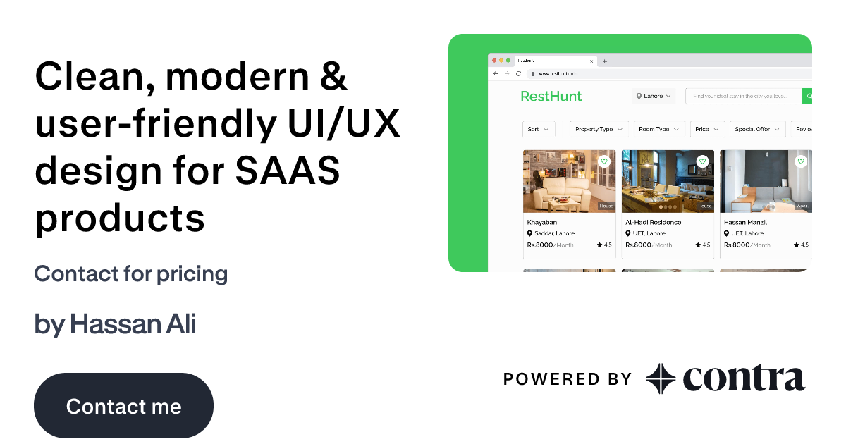 Clean, modern & user-friendly UI/UX design for SAAS products by Hassan Ali