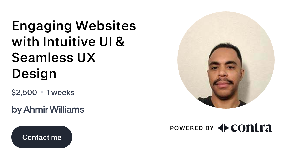 Engaging Websites with Intuitive UI & Seamless UX Design by Ahmir Williams