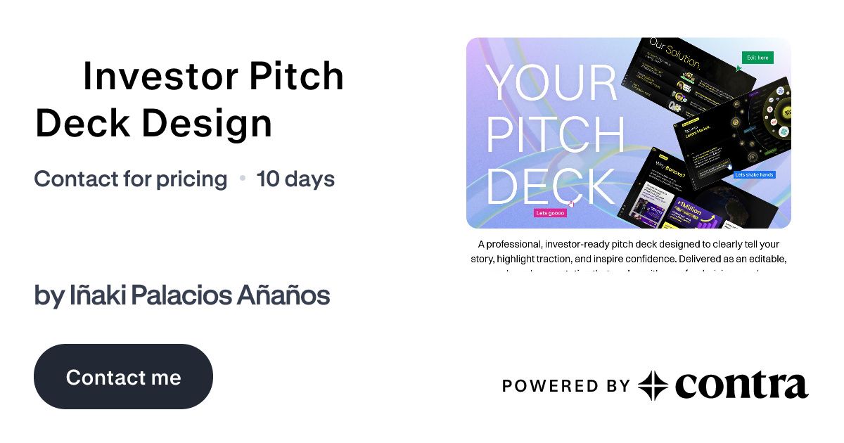 ⚡️ Investor Pitch Deck Design by Iñaki Palacios Añaños